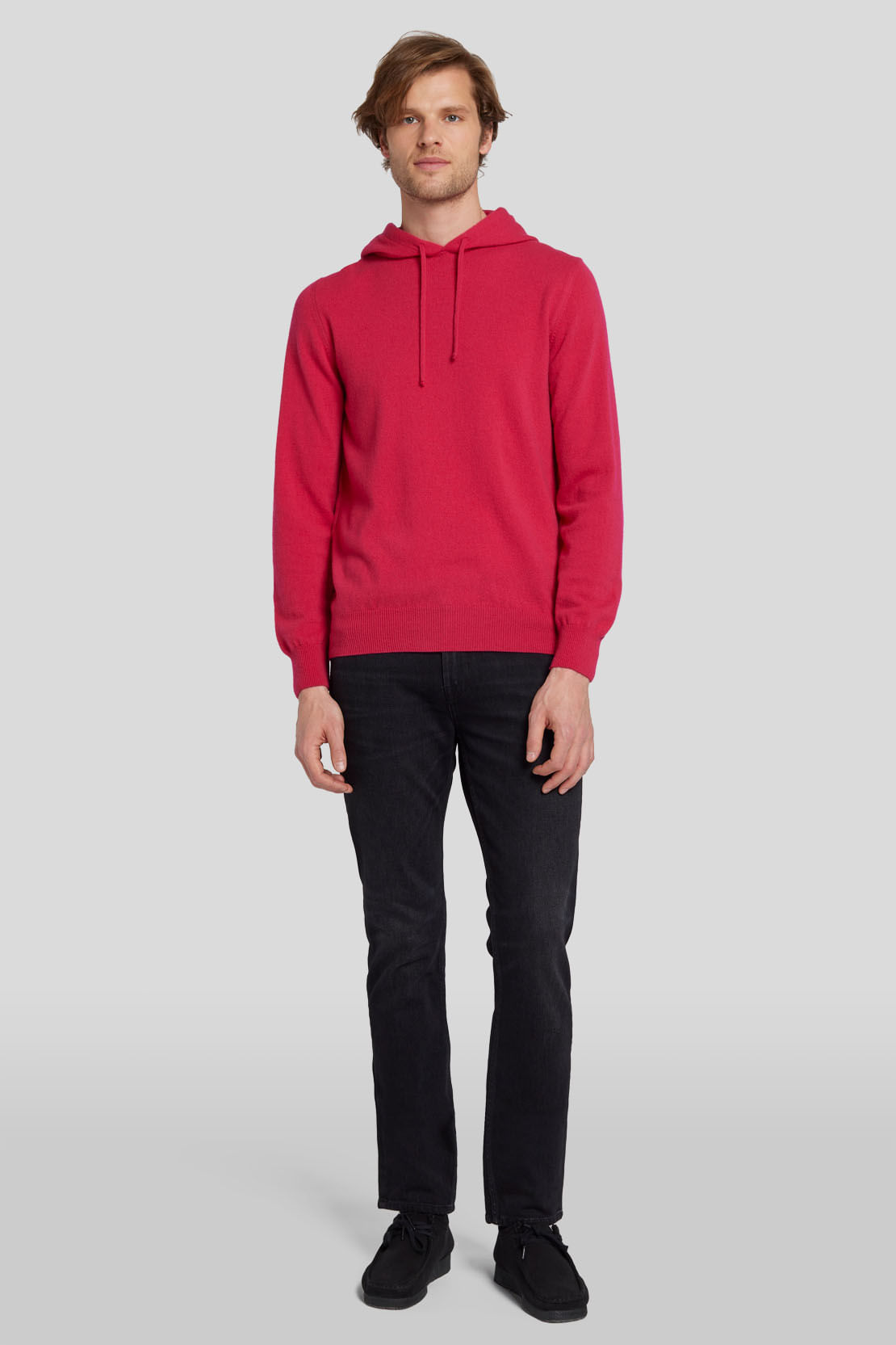 HOODIE CASHMERE STITCH RASPBERRY