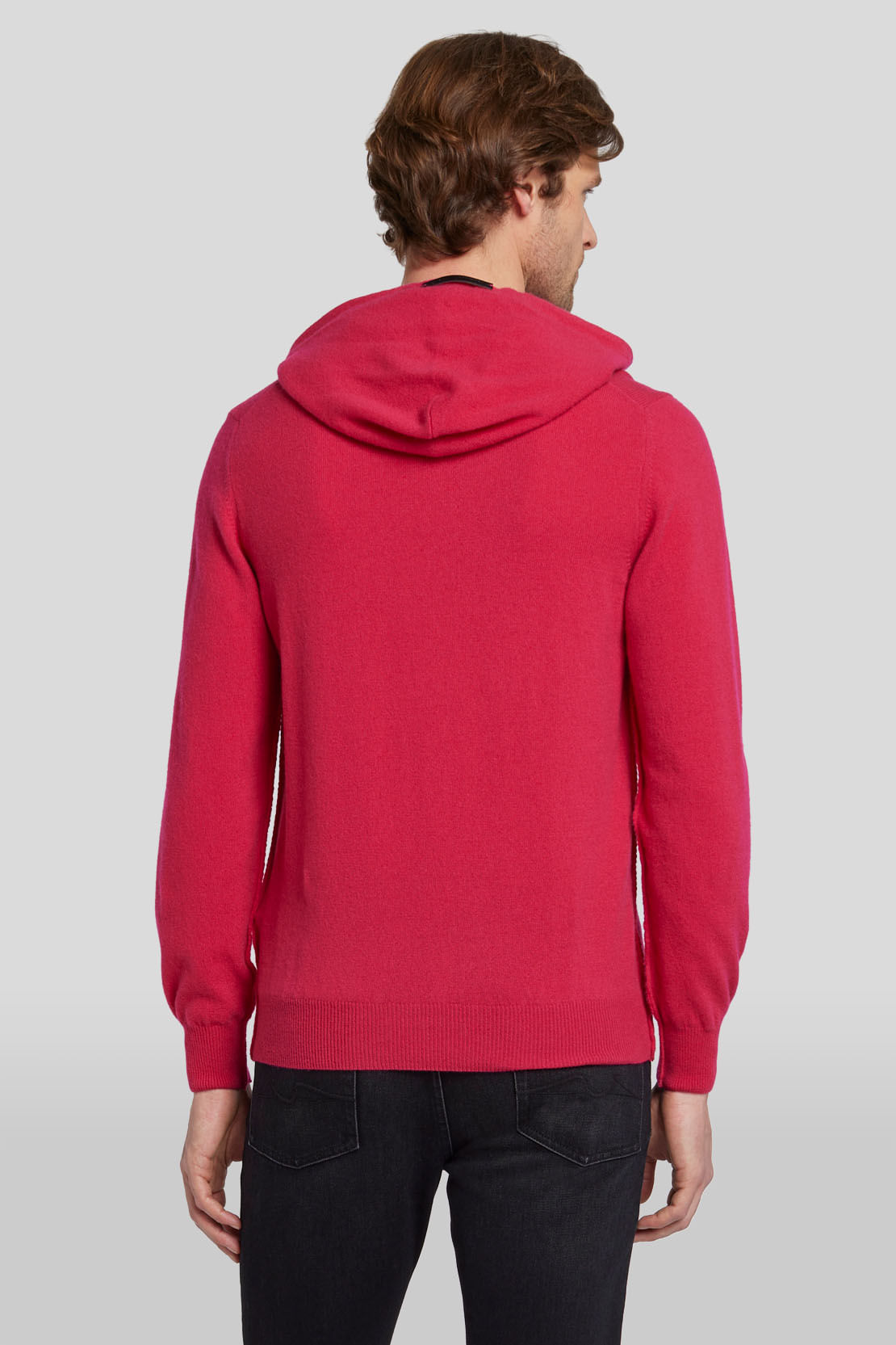 HOODIE CASHMERE STITCH RASPBERRY